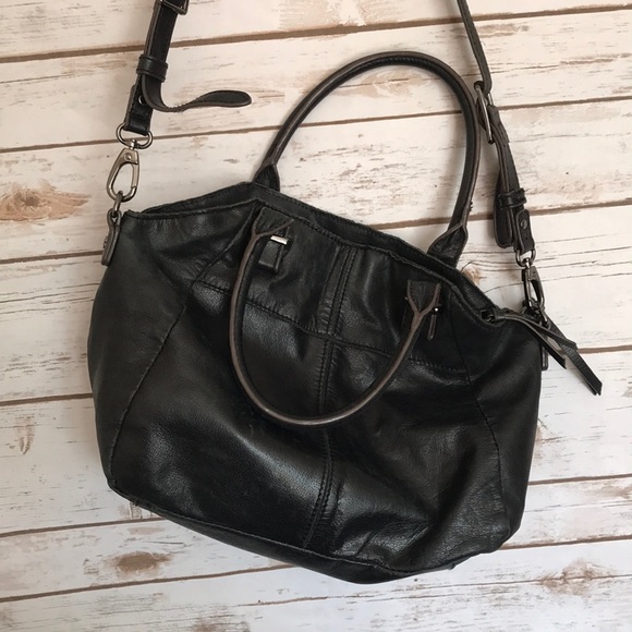 Elliott Lucca | Bags | Elliot Lucca Black Leather Distressed Crossbody ...